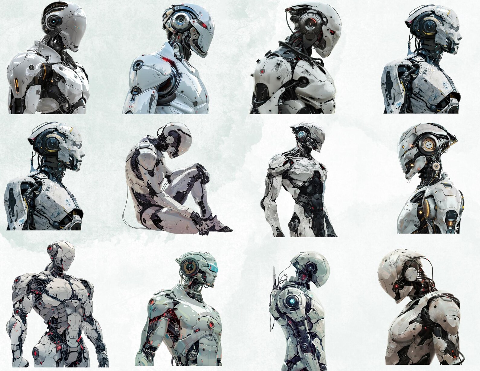 Cyborgs Clipart Bundle | 49 PNG Files | Digital Art for Design ...