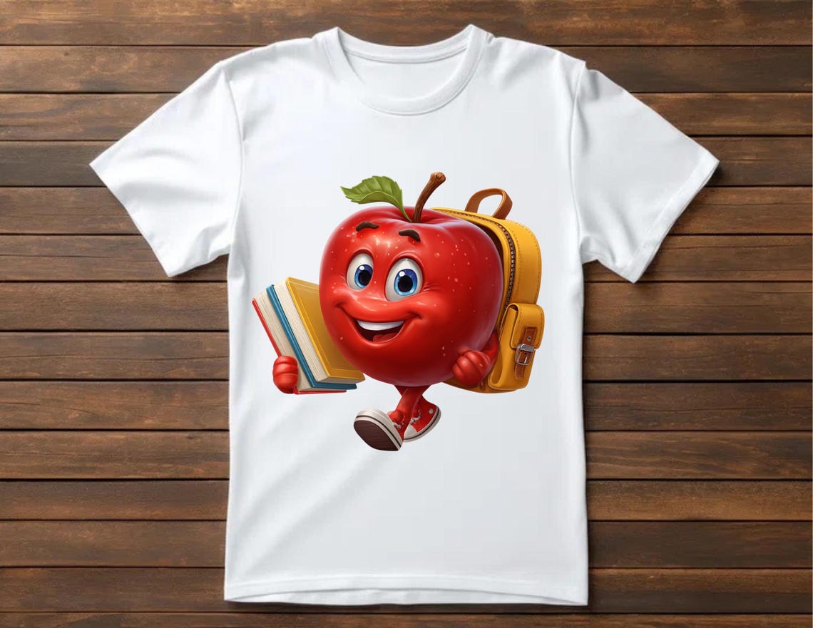 Apple School Clipart Bundle: Back to School PNG Graphics (commercial ...