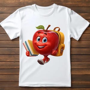 Apple School Clipart Bundle: Back to School PNG Graphics (commercial ...