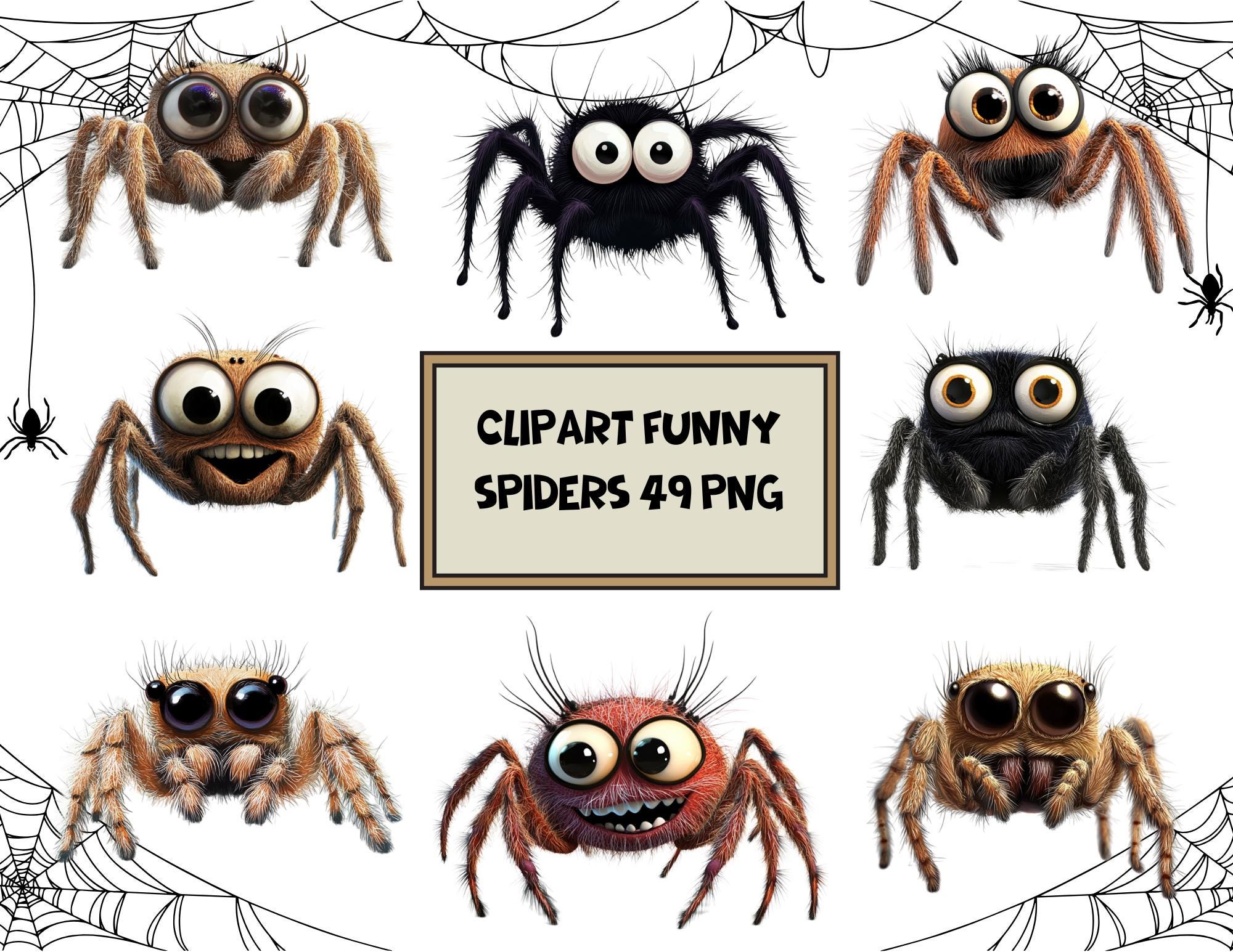 Funny Spiders Clipart | Spiders 49 PNG | Digital Print Pretty Spiders ...