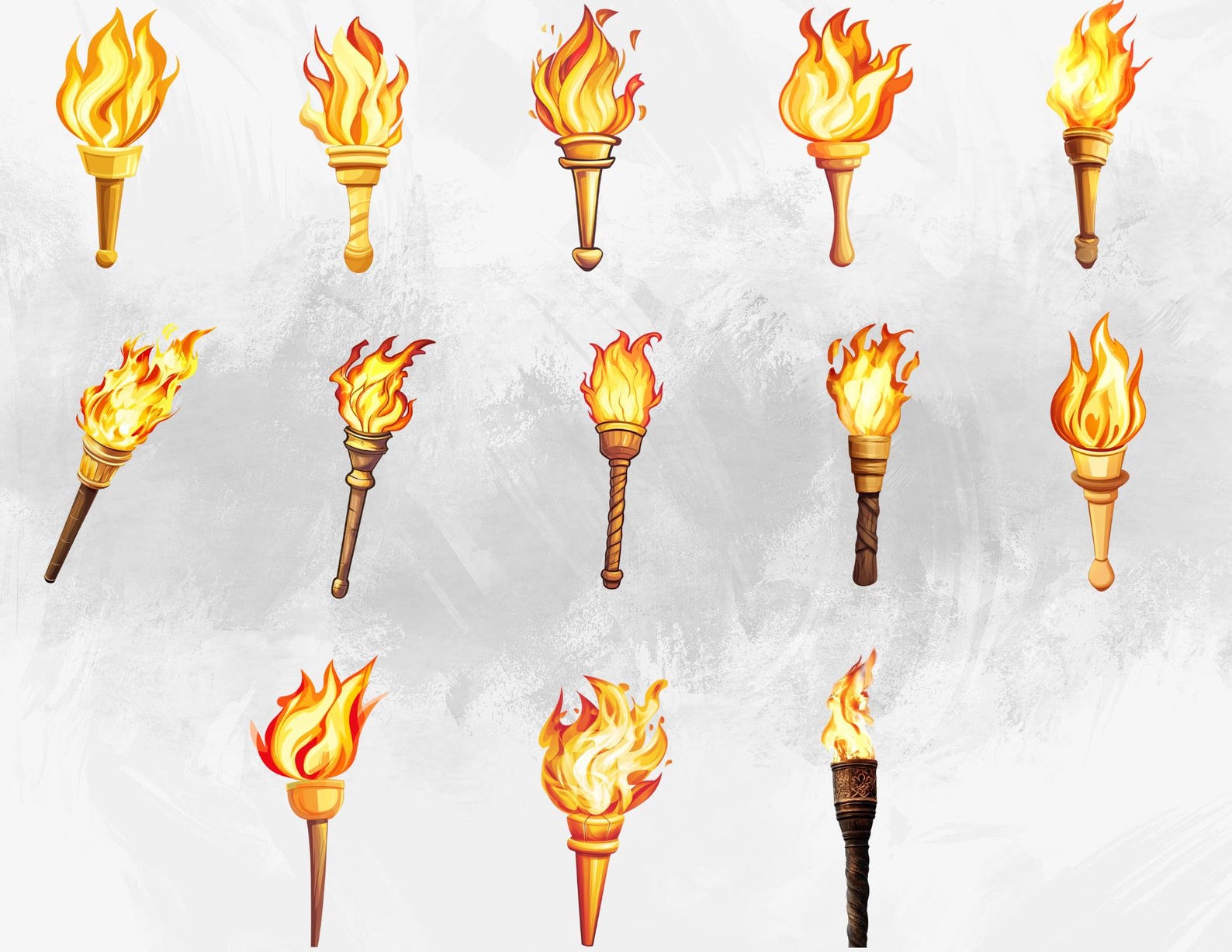 Torches Clipart Collection | 50 Pngs | Ideal for Adventure and Fantasy ...