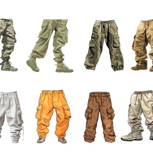 Clipart Cargo Pants | Cargo Pants PNG | Digital Print Fashion Design ...