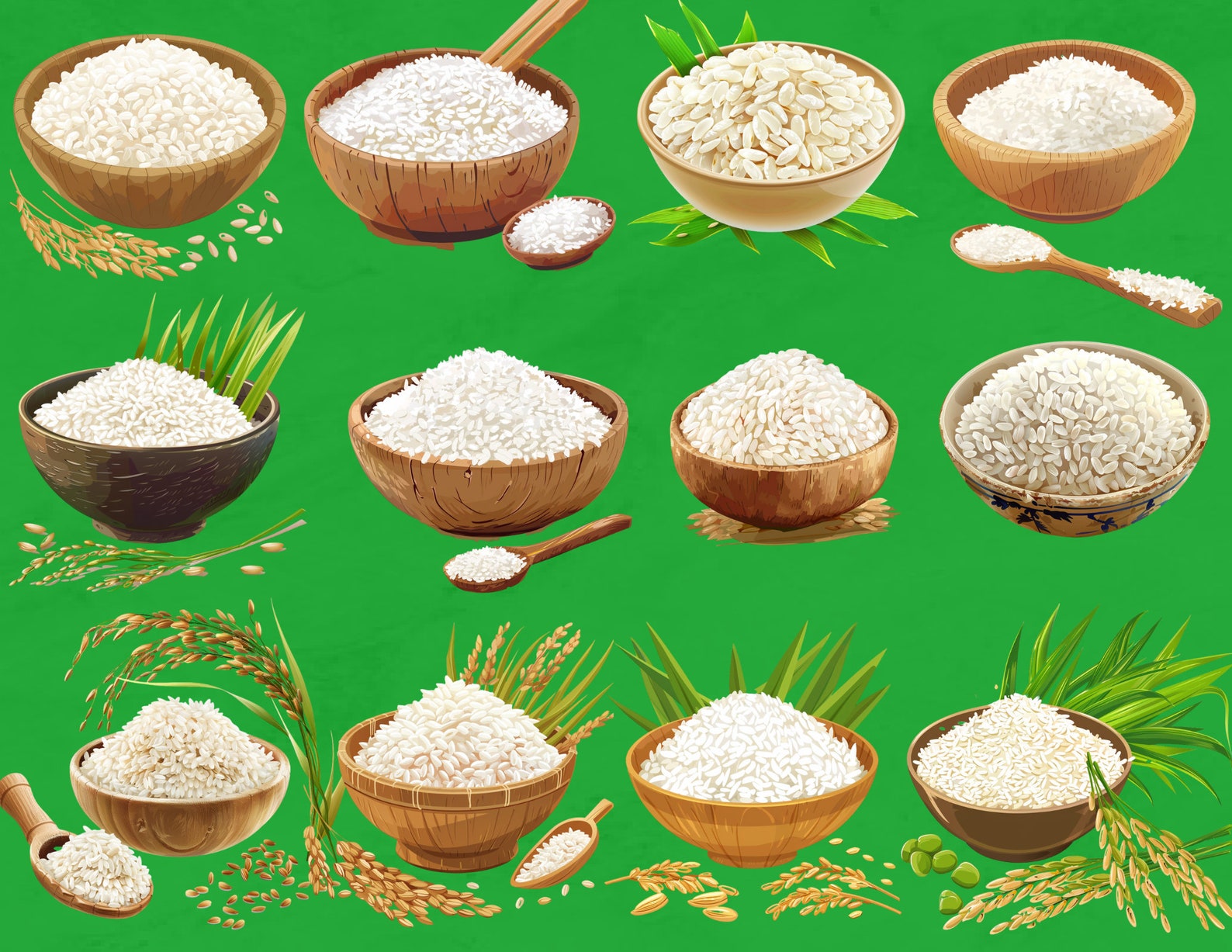 Clipart Rice | Authentic Decor Prints |cute Decor | Portraits With Rice ...