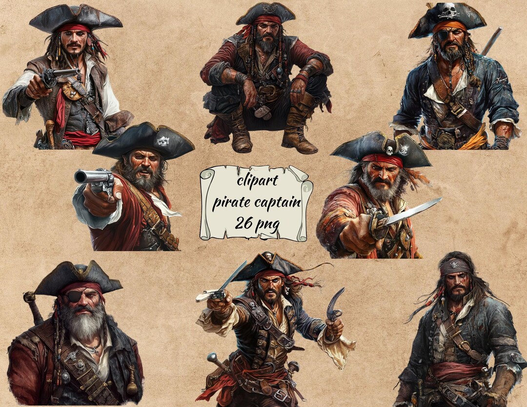 Pirate Captain Clipart, Fierce Pirate PNG, Historical Buccaneer ...