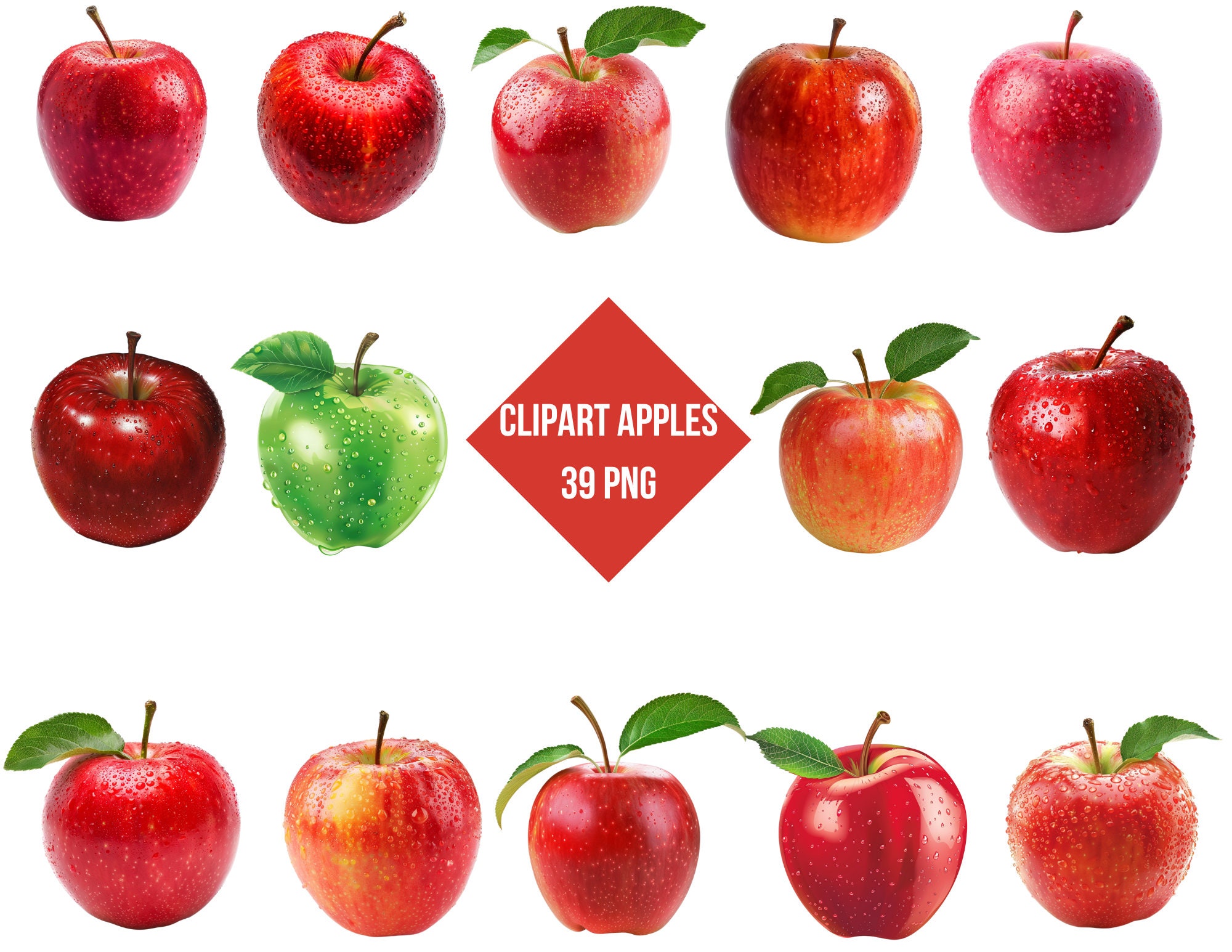 Apples Clipart | Fun Apple Elements PNG | Creative Projects ...