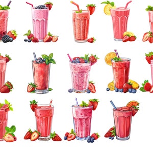 Clipart Smoothies Smoothies PNG Digital Print Smoothies - Etsy