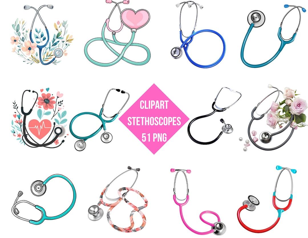 Clipart Stethoscopes | Stethoscopes PNG | Digital Print Stethoscopes | Transparent Background ...