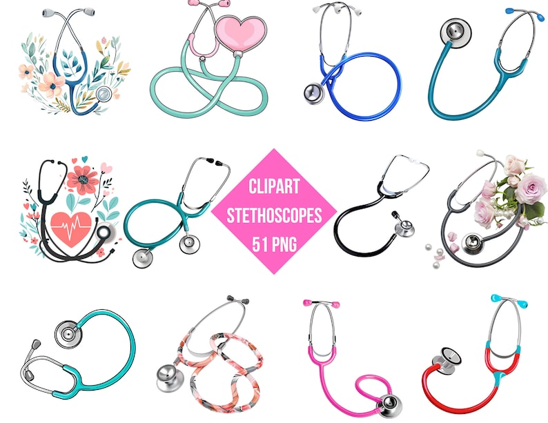 Clipart Stethoscopes | Stethoscopes PNG | Digital Print Stethoscopes ...