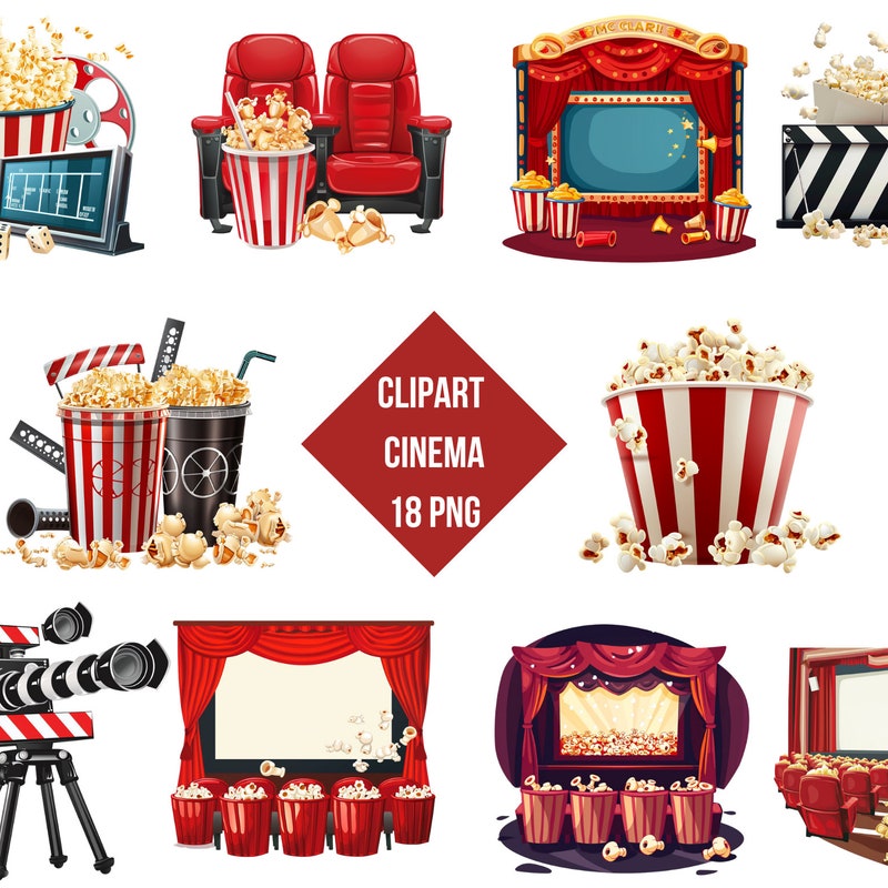 Cinema Clipart - Etsy