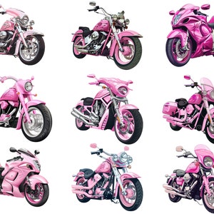 Clipart Pink Motorcycles | Pink Motorcycles PNG | Digital Print Pink ...