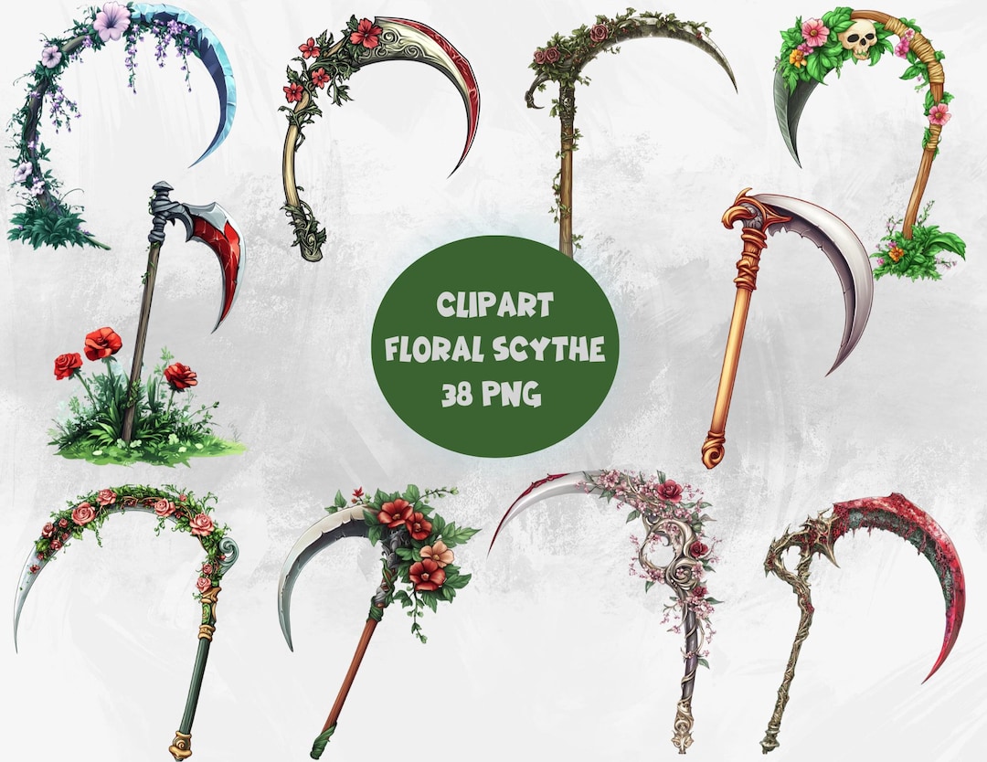 Clipart Floral Scythe Bundle | Beautiful Decor With Scythe 38 PNG ...