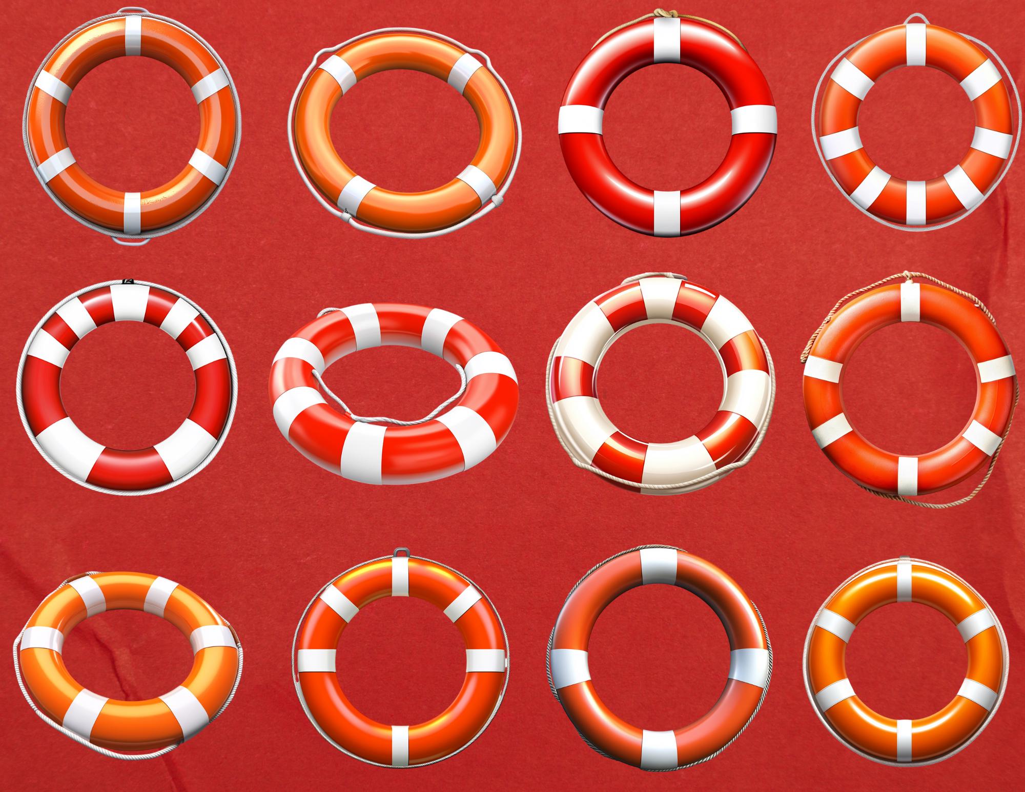 Lifebuoy Clipart, Rescue Ring PNG, Nautical Safety Illustration ...