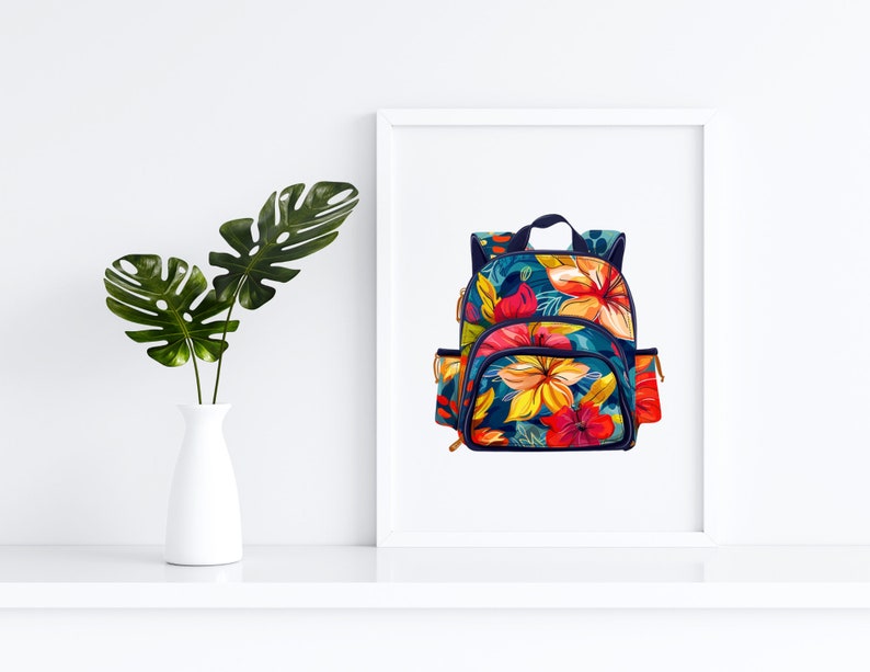 Clipart Backpacks Backpacks 30 PNG Digital Print Backpacks Cute Design ...