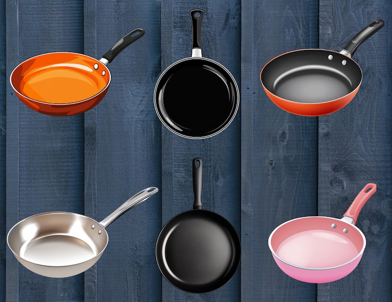 Pan Clipart Bundle Pretty Pan PNG Digital Print Kitchen PNG Transparent ...