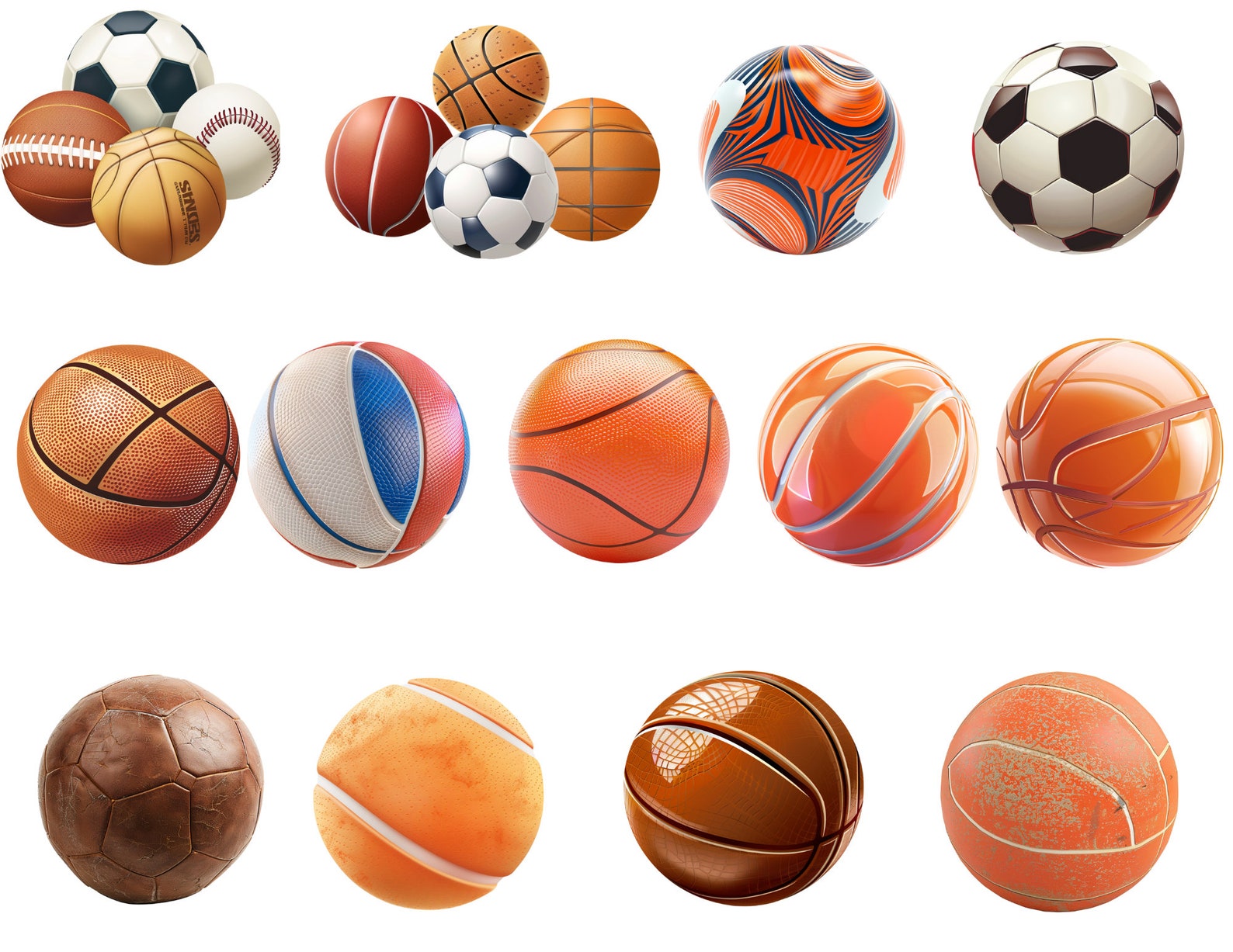 Clipart Sport Balls Set | Colorful Sport Balls 49 PNG | Digital Print ...