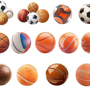 Clipart Sport Balls Set | Colorful Sport Balls 49 PNG | Digital Print ...