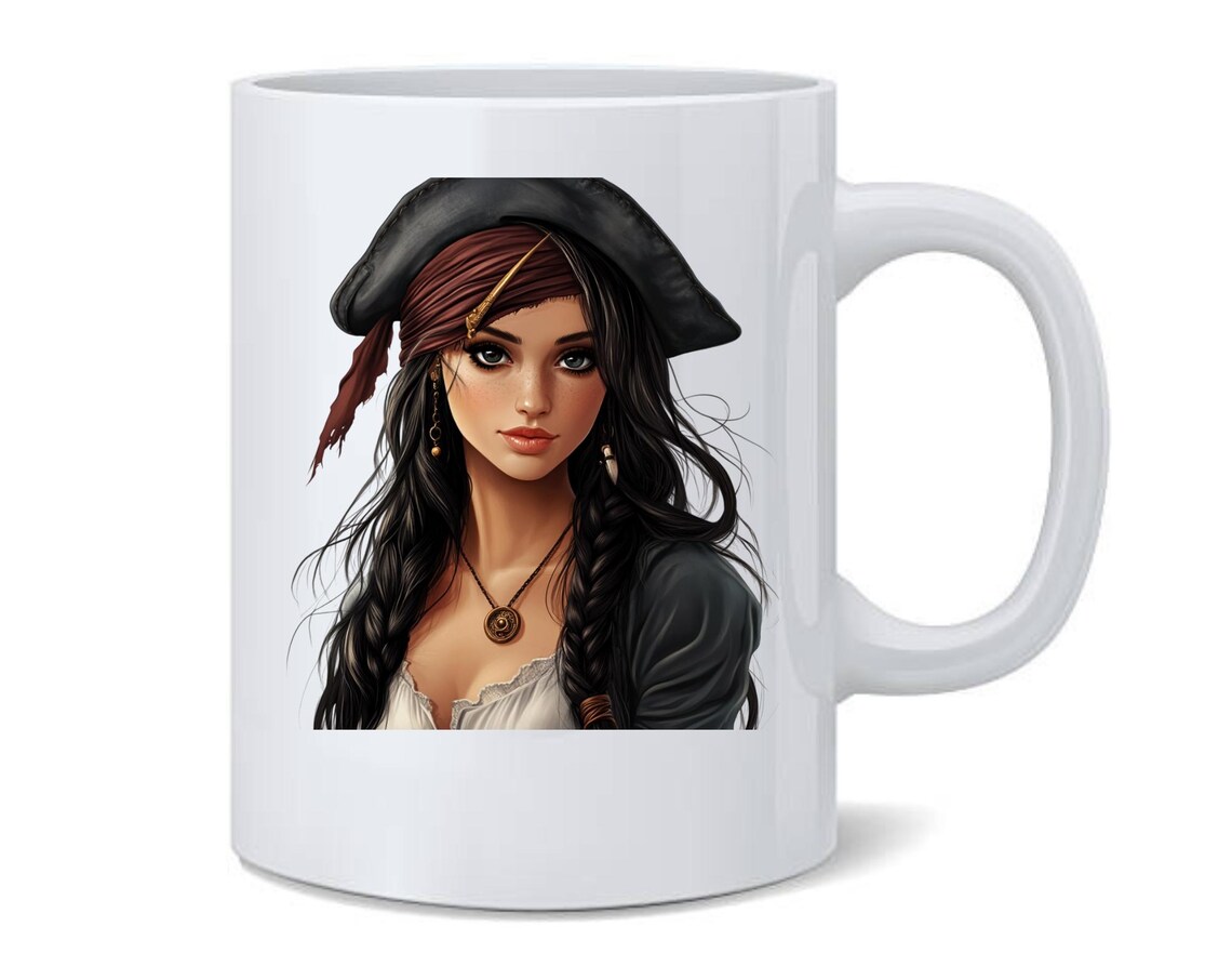 Brunette Pirate Woman Clipart, Female Pirate PNG, Historical Cosplay ...
