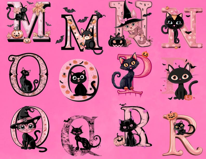 Clipart Halloween Alphabet Clipart A-Z | 2 Versions of Each Letter ...