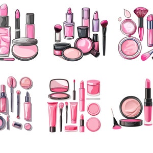 Clipart Pink Makeups | Pink Makeups PNG | Makeups Decor | Transparent ...
