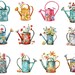 Watering Cans Clipart Bundle | Floral Garden PNG | Digital Spring Water ...