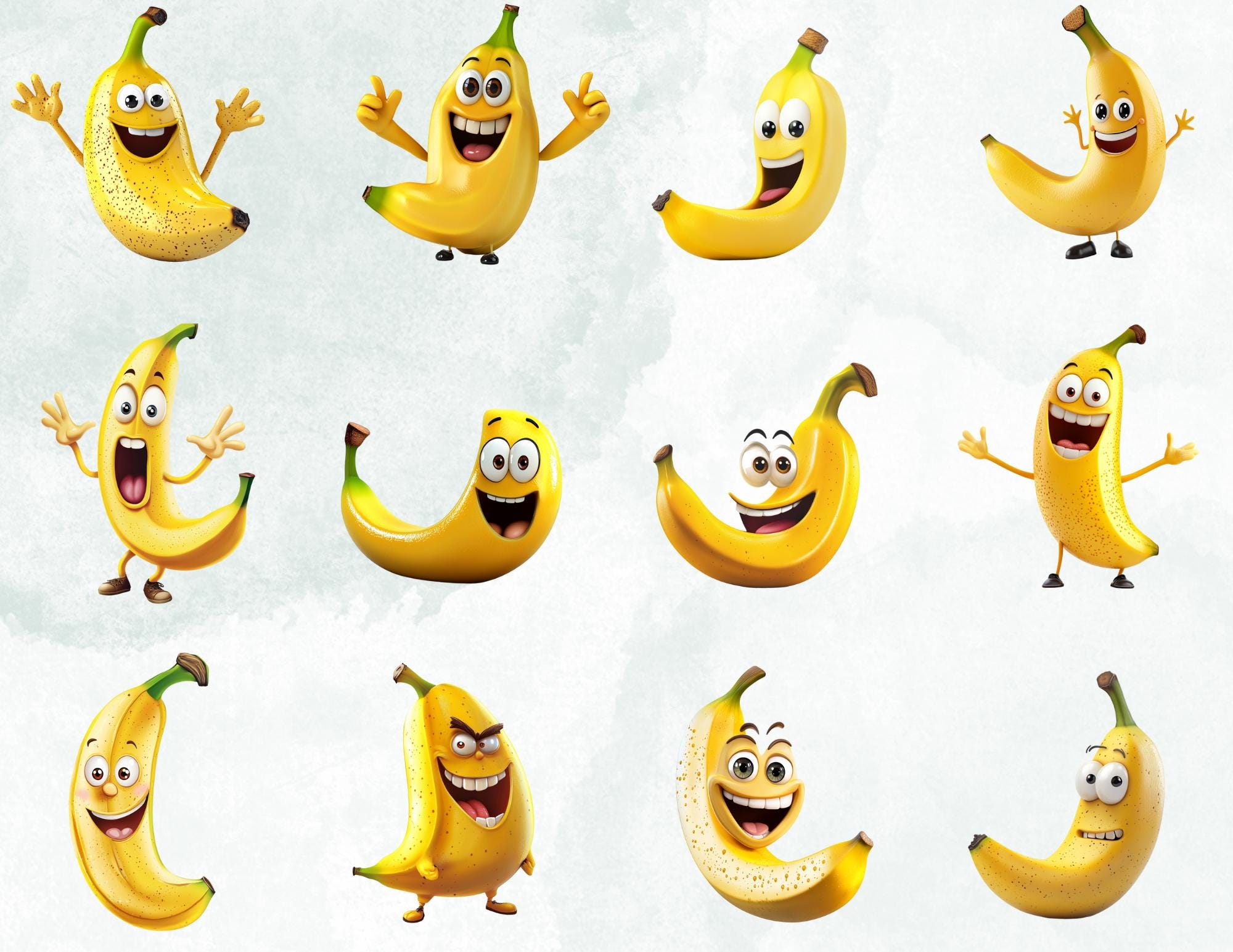 Clipart Funny Bananas | Funny Bananas 44 PNG | Digital Print Cute ...