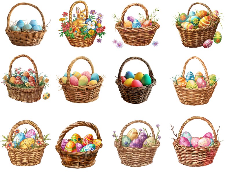 Easter Clipart | 52 PNG Files | Charming Easter Designs PNG | Digital ...