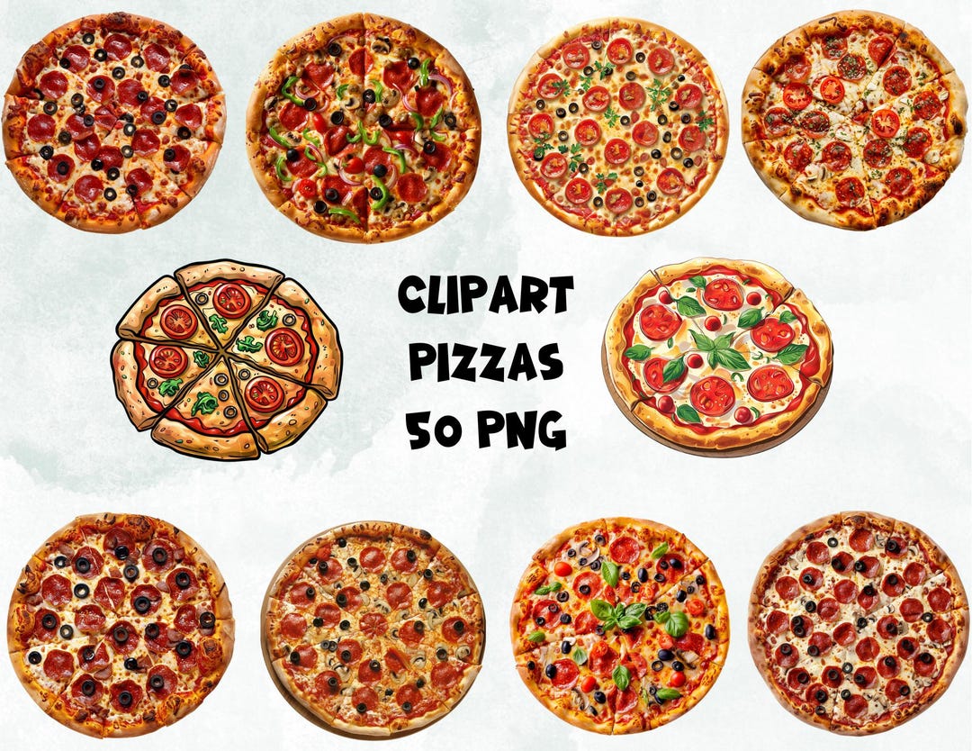 Clipart Pizzas | Pizza Lover's Clipart Pack - 50 PNG Images | Kitchen ...