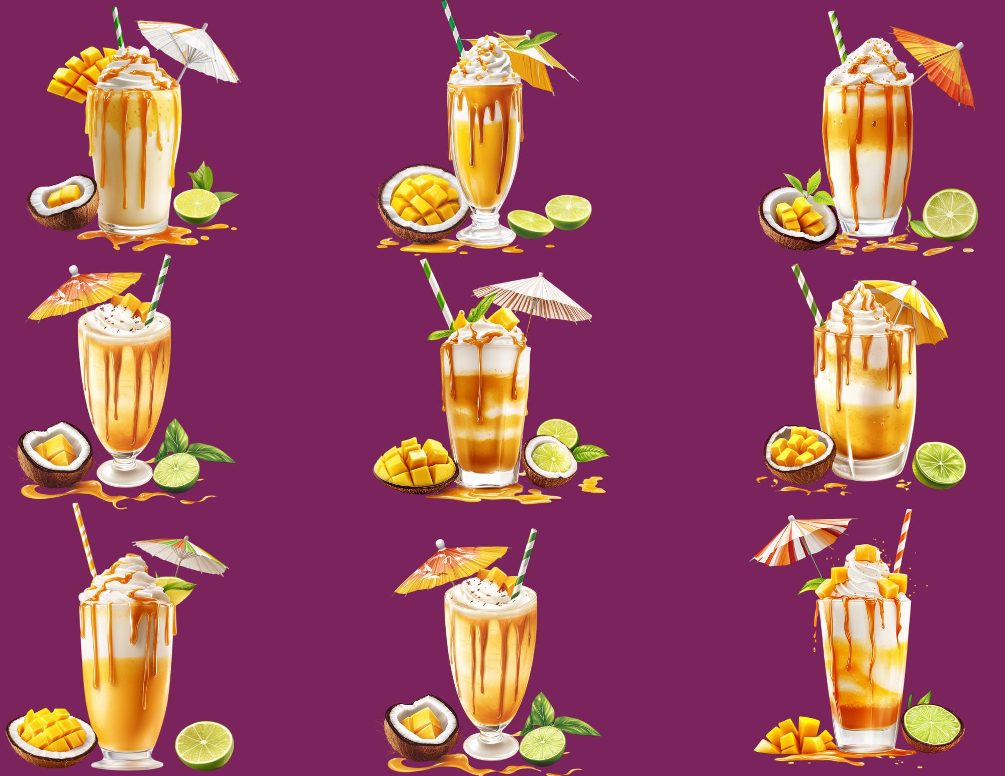 Smoothie Clipart Bundle: Tropical Fruit PNG Graphics (digital Download ...