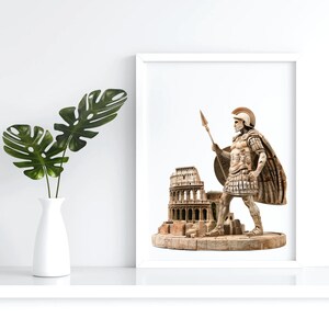 Roman Empire Clipart Print | Digital Art of Colosseum & Rome | Ancient ...