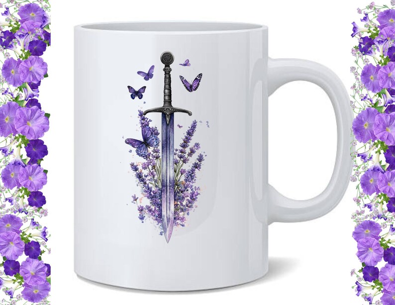 Purple Magic Sword Clipart Bundle, 40 PNG, Floral Swords PNG, Mystic ...