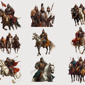 Mongol Warriors Clipart | Historical Empire 40 PNG Images, (commercial ...