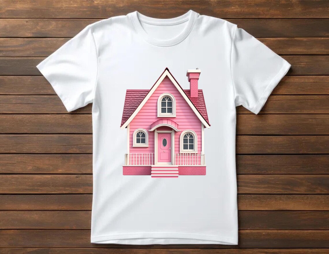 Pink House Clipart, Cute House PNG, Digital Print Pink House ...