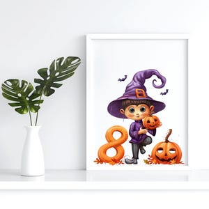 Halloween Wizard Numbers Clipart Set | Numbers With Wizards | Wizard ...