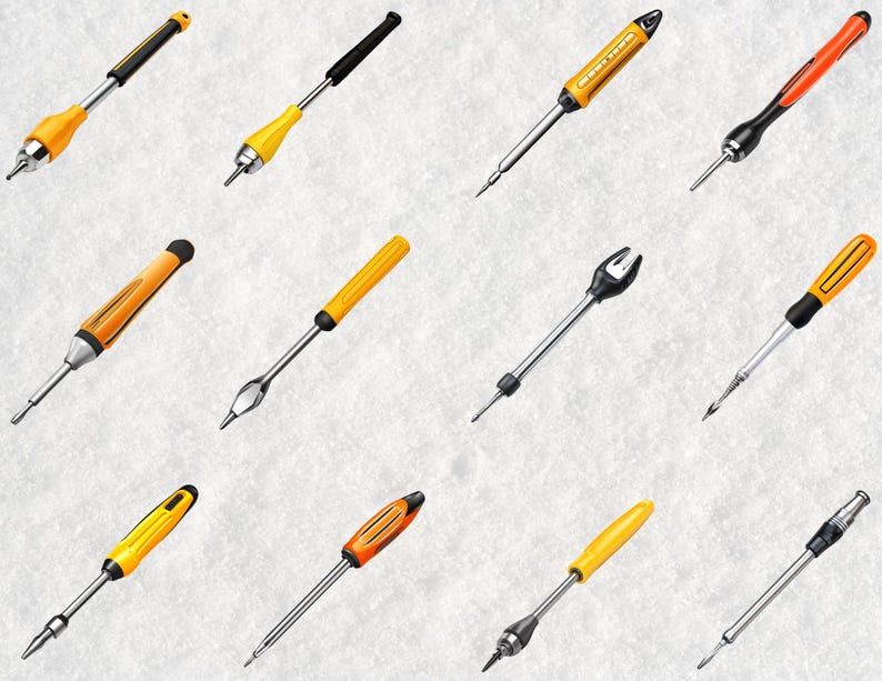 Screwdriver Clipart Bundle, Hand Tool PNG Set, Digital Toolbox Graphics ...