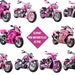 Clipart Pink Motorcycles | Pink Motorcycles PNG | Digital Print Pink ...