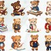 Clipart Cute School Bears | 29 Pngs | Adorable School Bear Designs ...