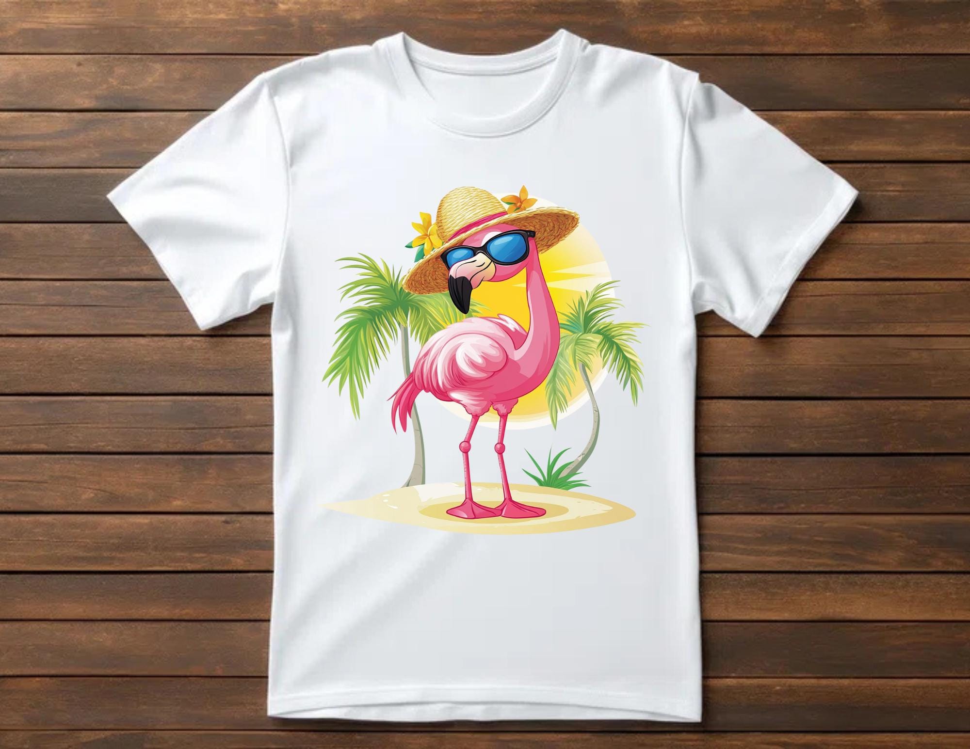 Summer Flamingo Clipart Bundle,tropical Beach Flamingos PNG, Cute Pink ...