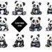 Panda Bears Clipart Adorable Panda Bears PNG Digital Print Decor ...