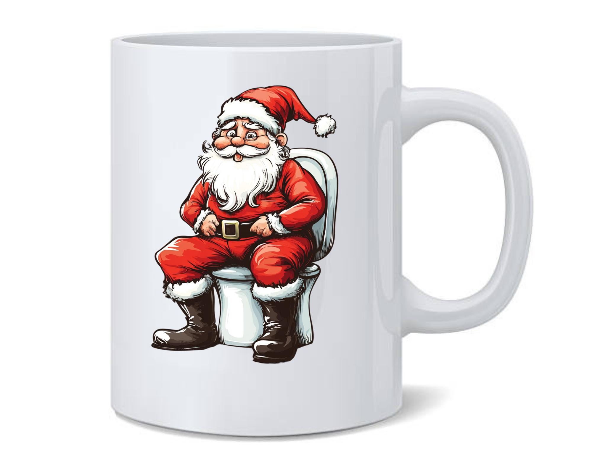 Funny Santa on Toilet Clipart Bundle | 20 PNG Funny Christmas Designs ...