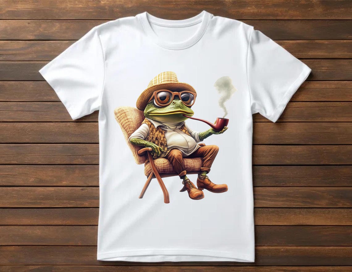 Gentleman Frosch Clipart Bundle, Frosch Pfeife PNG, digitale cool ...