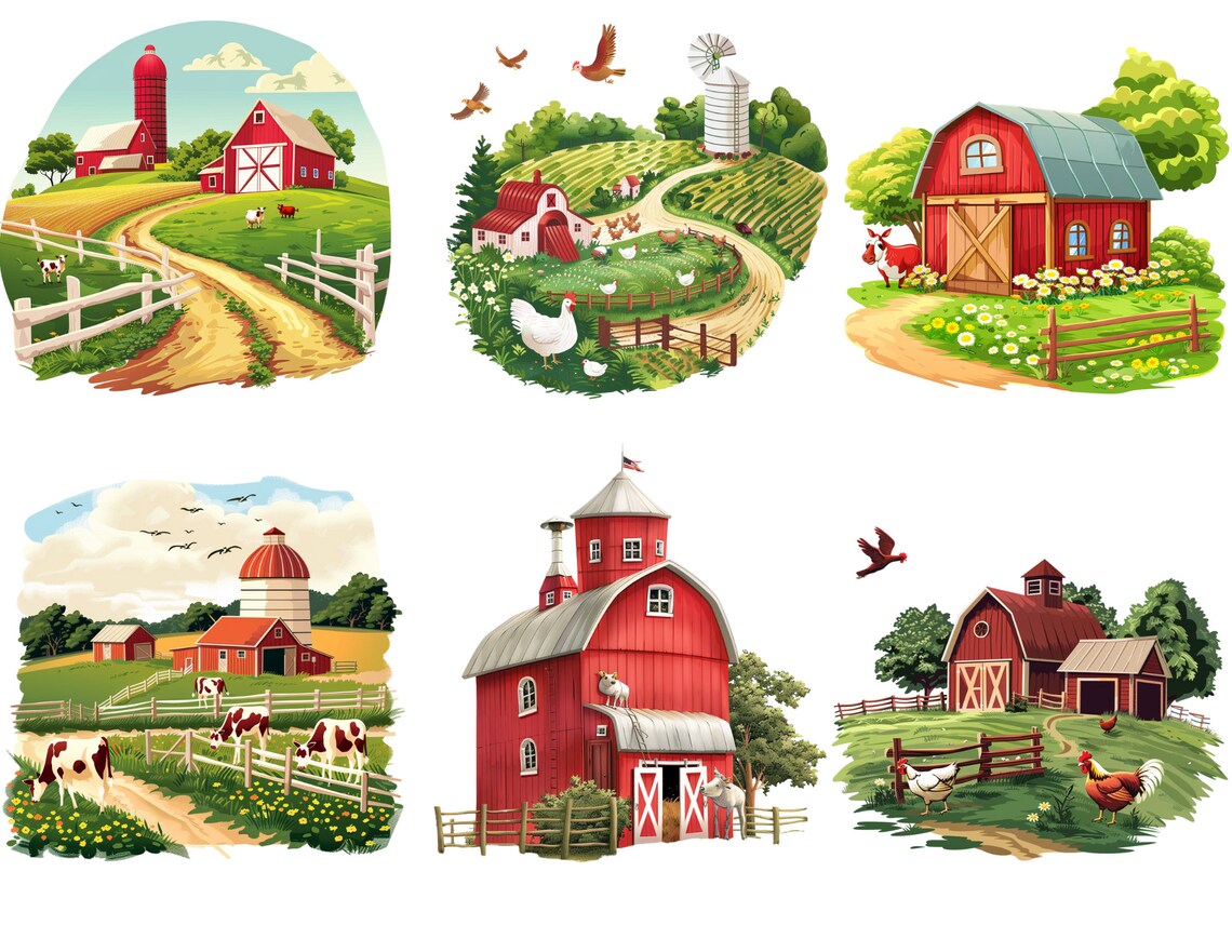 Clipart Farms Farms PNG Digital Print Farms Farms Decor Transparent ...