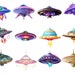 Clipart Pretty Ufos | Pretty Ufos PNG | Digital Print Colorful Ufos ...
