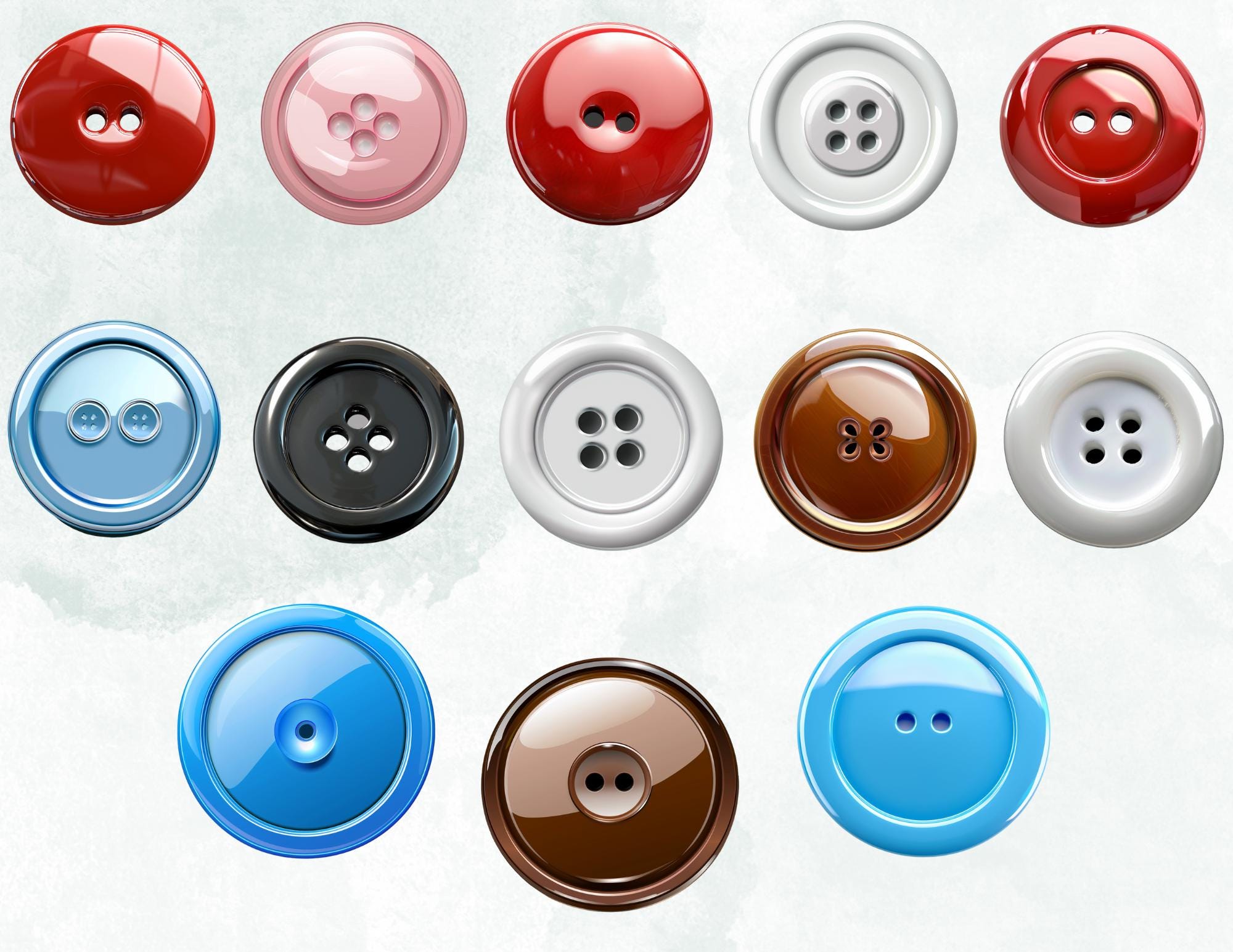 Clipart Buttons | Whimsical Button Clipart Bundle 28 PNG | Cute ...