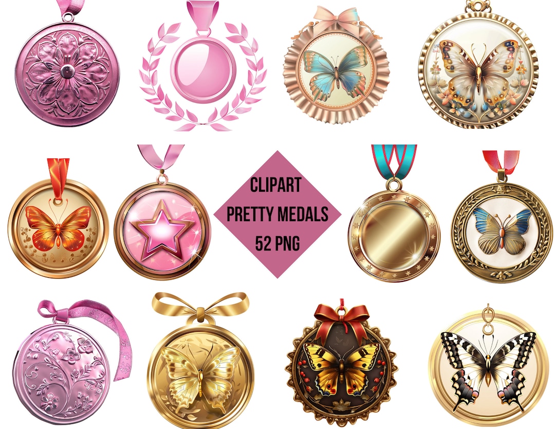 Clipart Pretty Medals | Pretty Medals PNG | Digital Print Pretty Medals ...