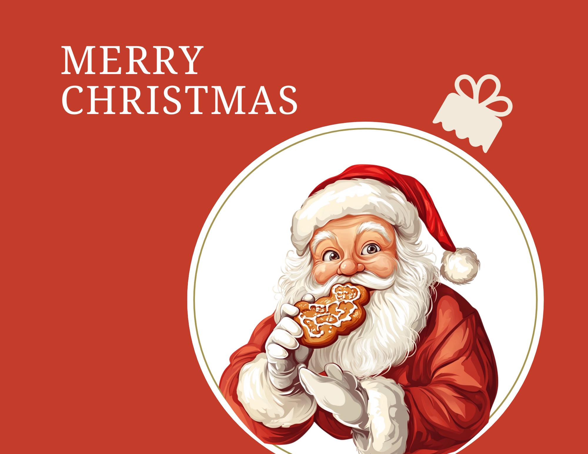 Santa Eating Cookies Clipart Bundle | Christmas Santa With Treats | 42 ...