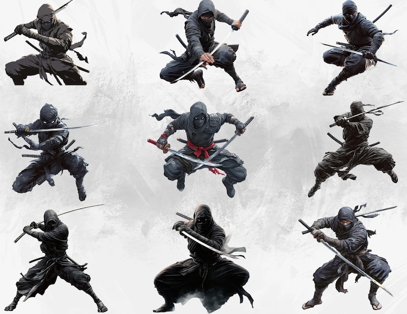 Ninja Clipart Set | Perfect for Decorations, Invitations, or Fun DIY ...