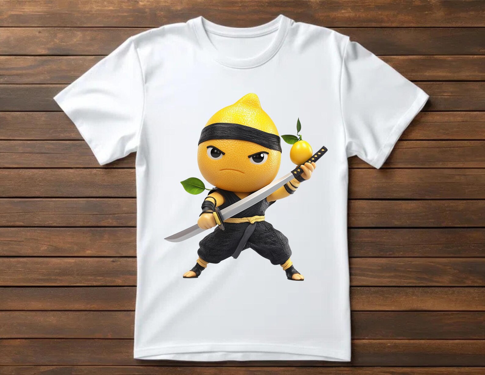 Lemon Ninja Clipart, Cute Fruit Warrior PNG, Samurai Citrus Character ...