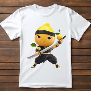 Lemon Ninja Clipart, Cute Fruit Warrior PNG, Samurai Citrus Character ...
