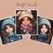 Winter Girls With Cozy Hats Clipart | Winter Vibes PNG | Digital Print ...