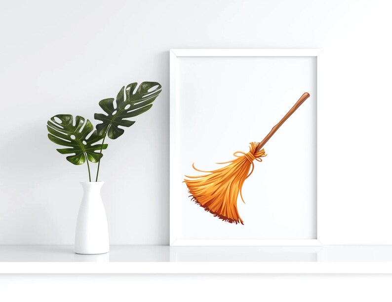 Magical Broomsticks Clipart Set - 47 PNG Illustrations for Halloween ...